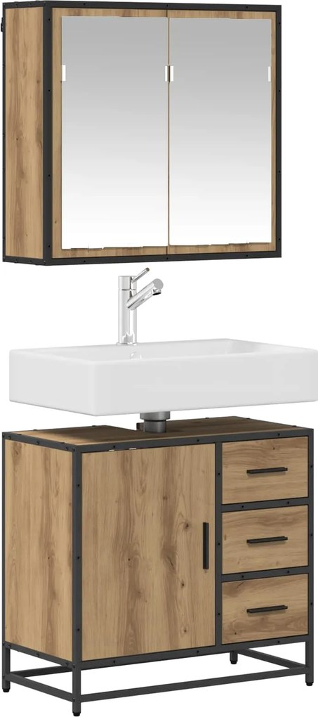 Sada koupelnového nábytku 2 ks Artisanový dub 65 x 33 x 60 cm 3402321