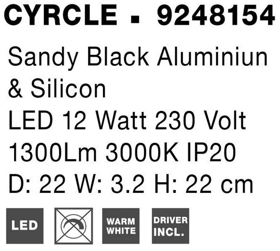 Nova Luce Nástěnné LED svítidlo CYRCLE, 12W 3000K Barva: Zlatá