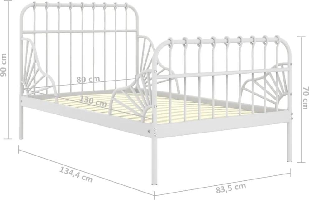 vidaXL Prodloužitelný rám postele kov 80 x 130/200 cm [324741] Barva: Růžová