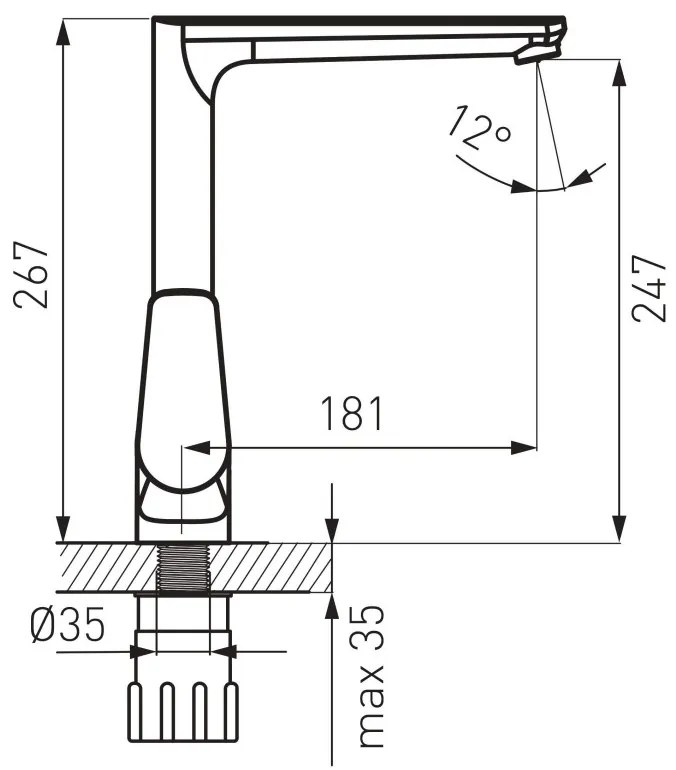 F-Design Brezza, stojánková dřezová baterie, chrom lesklý, FD1-BRZ-4-11