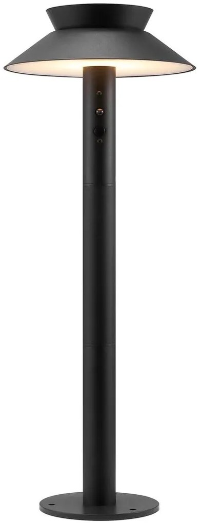 Černý zahradní solární LED sloupek Justina s pohybovým čidlem zapichovací 5W 60cm  - Nordlux