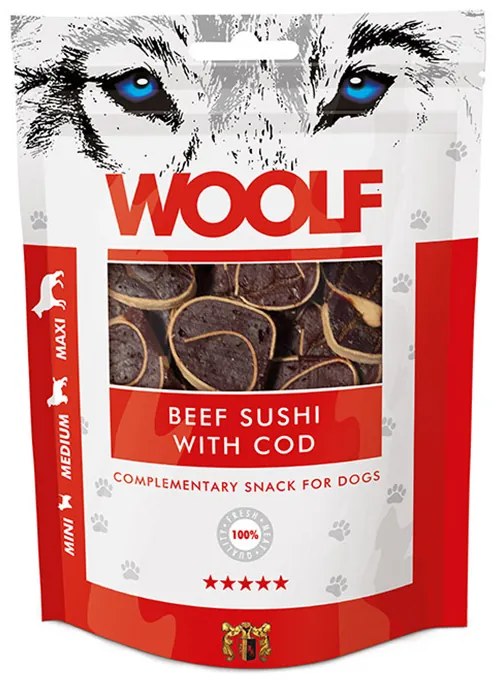 Woolf Hovězí sushi s treskou 100g