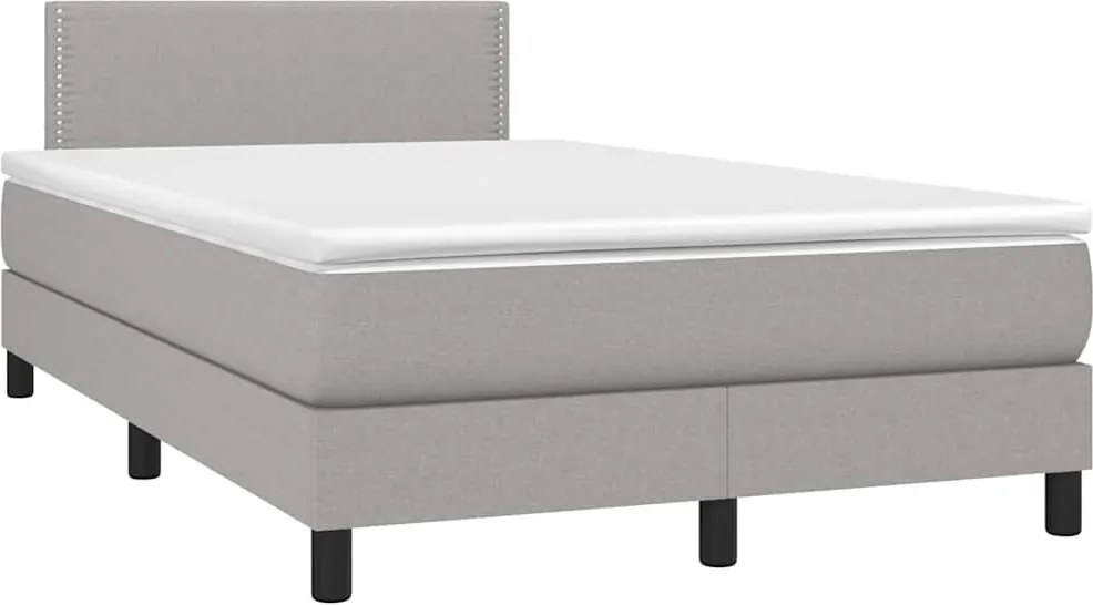 Box spring postel s matrací a LED světle šedá 120x200 cm textil 3133061