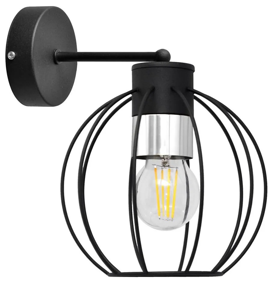 Nástěnná lampa STARLIGHT 1xE27/15W/230V černá/stříbrná