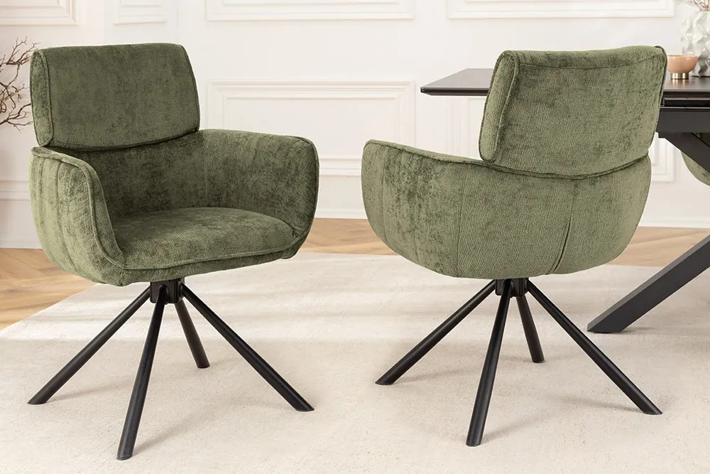 Designová otočná židle Parthenia zelená