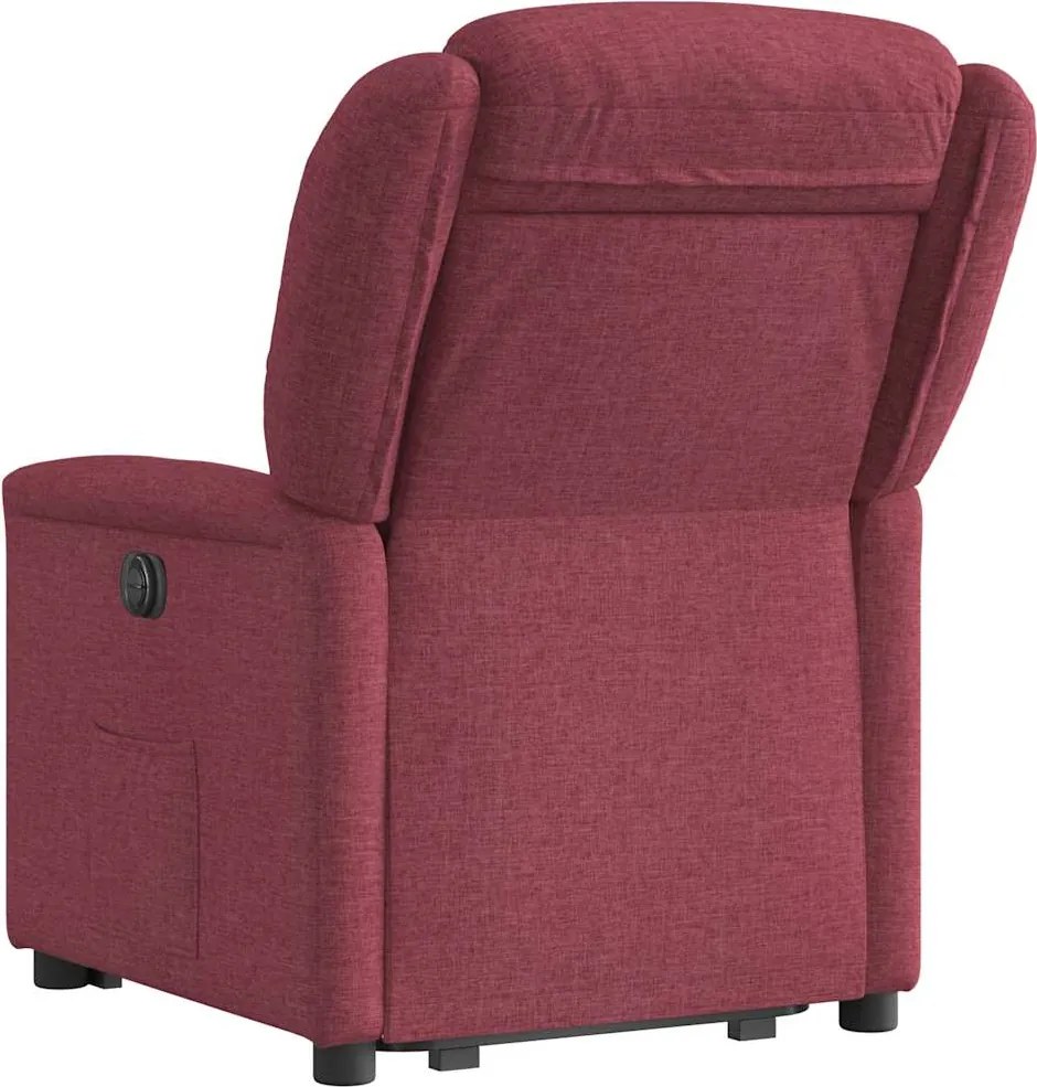Zvedací polohovací křeslo vínové textil 3303197