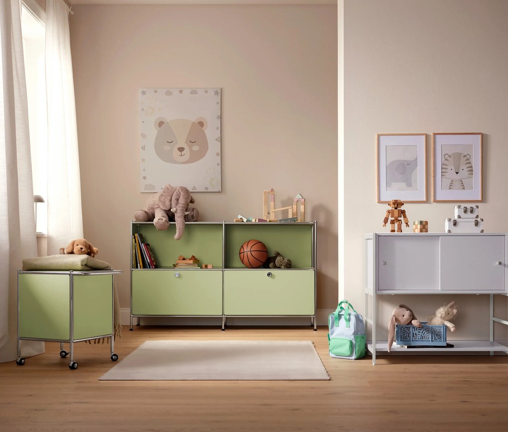 Tchibo - Kovový vozík »Cn3 Kids« s kolečky, pistáciová