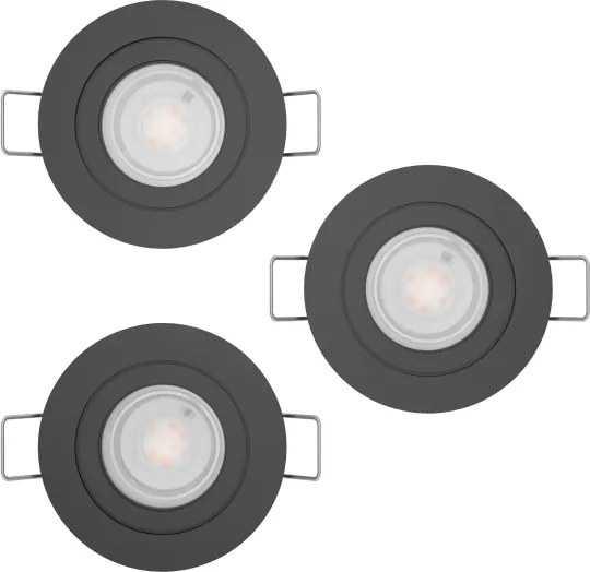 Eglo 902265 -SADA 3x LED Podhledové bodové svítidlo BARRANCO LED/4,8W/230V černá