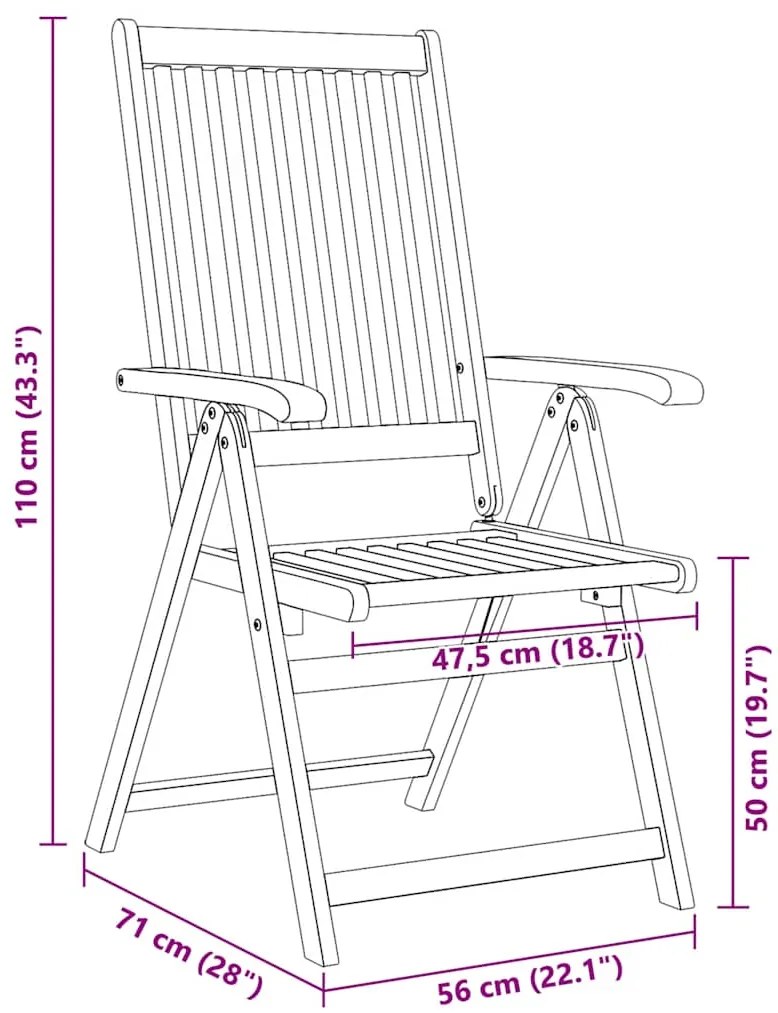 vidaXL Marketos Skládací zahradní židle 4 ks masivní akáciové dřevo