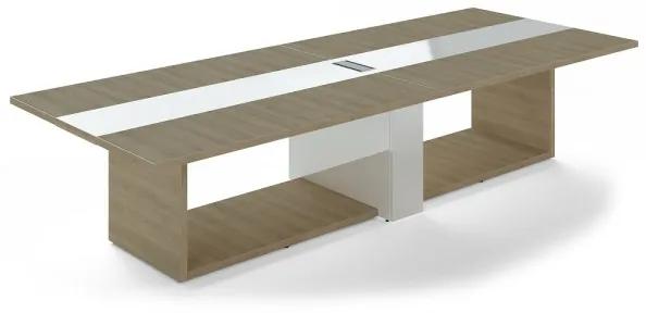 Jednací stůl Trevix 360 x 140 cm / Dub pískový a bílá