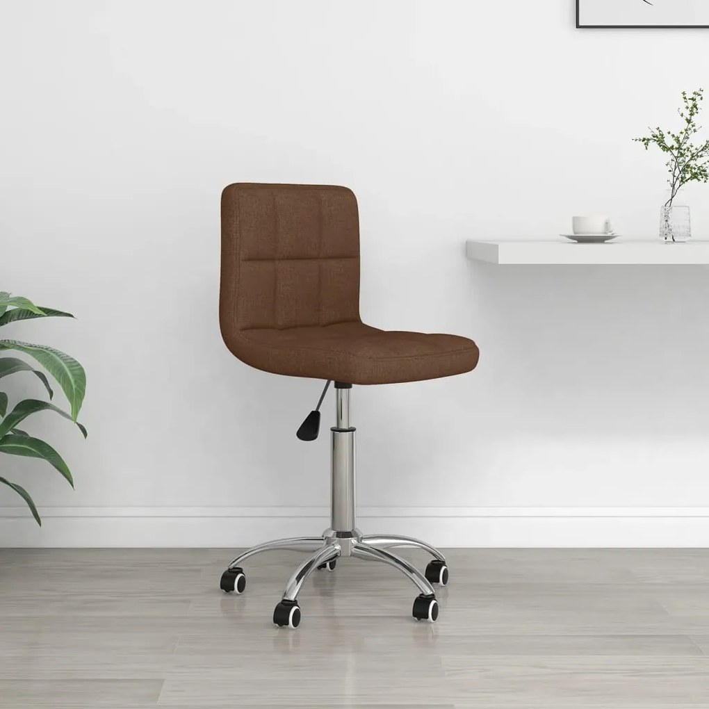 334316 vidaXL Otočná kancelářská židle hnědá textil