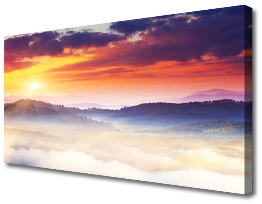 Obraz na plátně Hora Slunce Krajina 100x50 cm