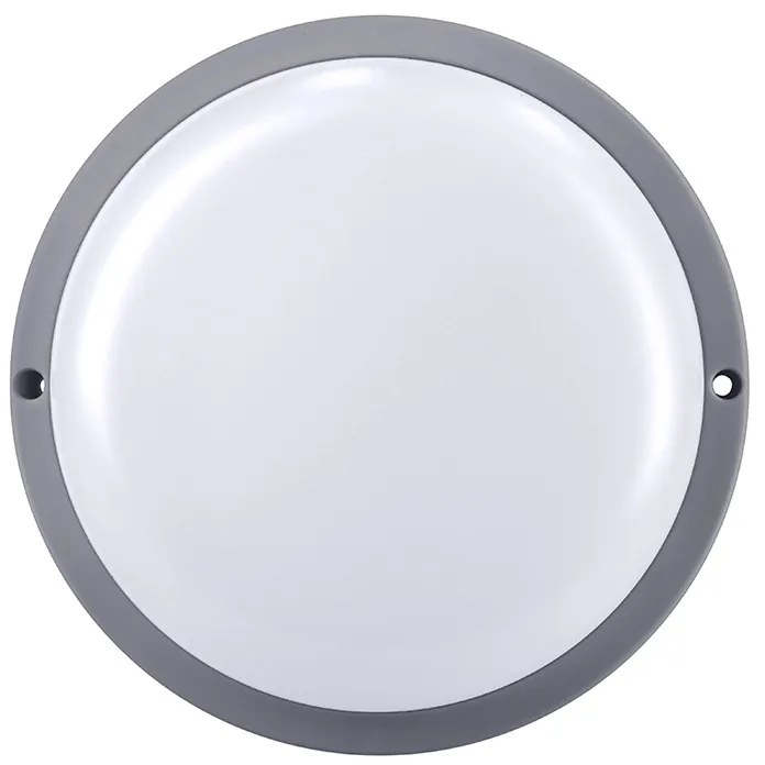 Solight LED venkovní osvětlení kulaté, 20W, 1500lm, 4000K, IP54, 20cm, šedá barva