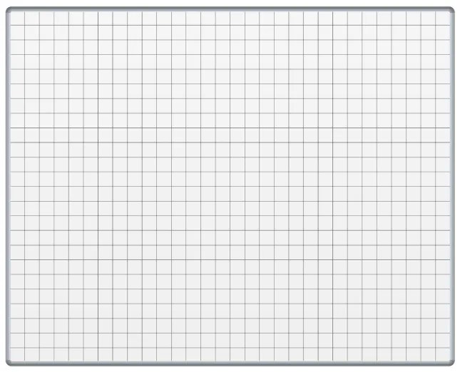 Bílá keramická popisovací tabule s potiskem ekoTAB, 1500 x 1200 mm, čtverce/rastr