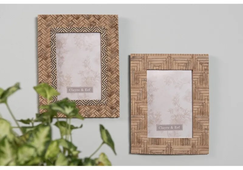 Hnědý dekorativní fotorámeček v dekoru dřeva – 10x15 cm