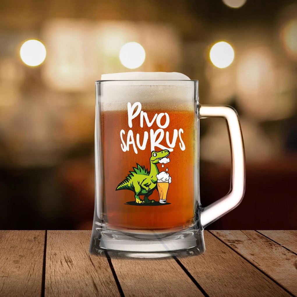 PIVOSAURUS - pivní sklenice 0,5 l