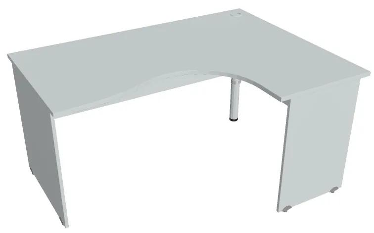 Stůl ergo levý 160*120 cm - Hobis Gate GE 2005 L Dekor stolové desky: šedá, Dekor lamino podnože: šedá, Barva nohy: stříbrná
