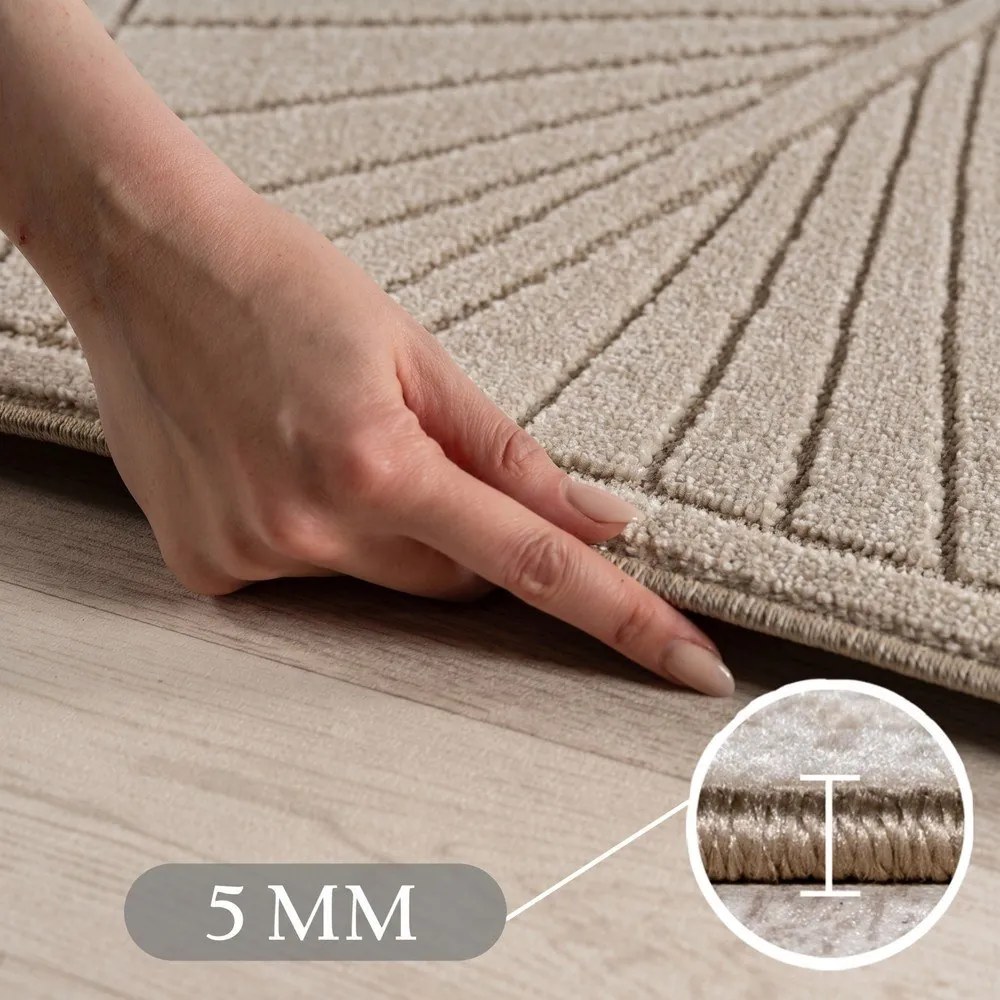 Béžový kulatý vnitřní a venkovní koberec ø 160 cm Nova 1203 – Ayyildiz Carpets