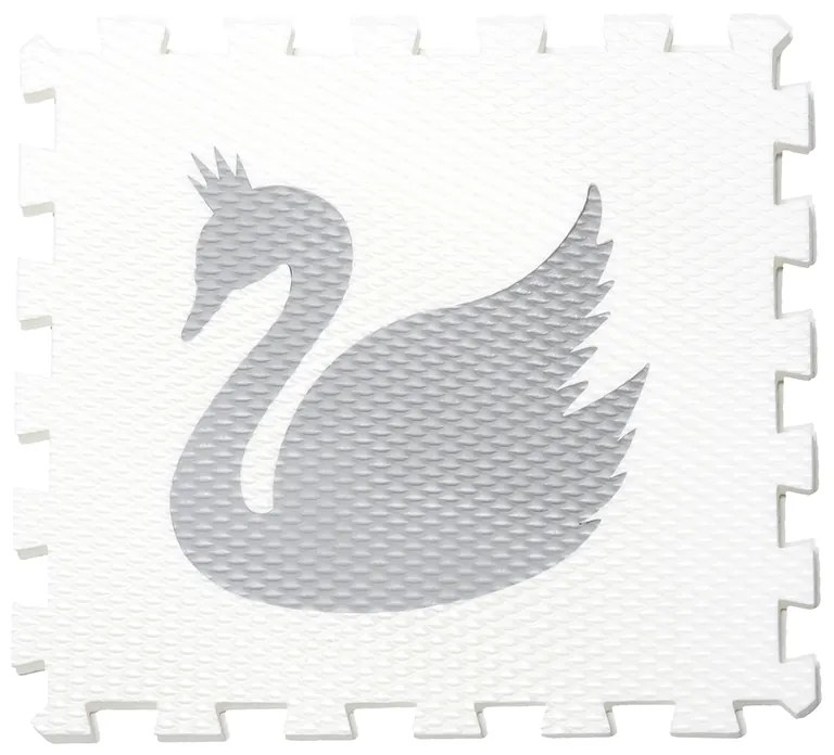 Vylen Pěnové podlahové puzzle Minideckfloor Labuť Bílý s šedou labutí 340 x 340 mm
