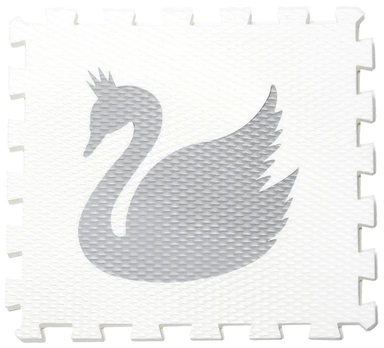 Vylen Pěnové podlahové puzzle Minideckfloor Labuť Šedý s bílou labutí 340 x 340 mm