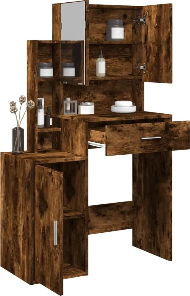 vidaXL Toaletní stolek se skříňkou 80 x 35 x 132 cm [848235] Barva: kouřový dub
