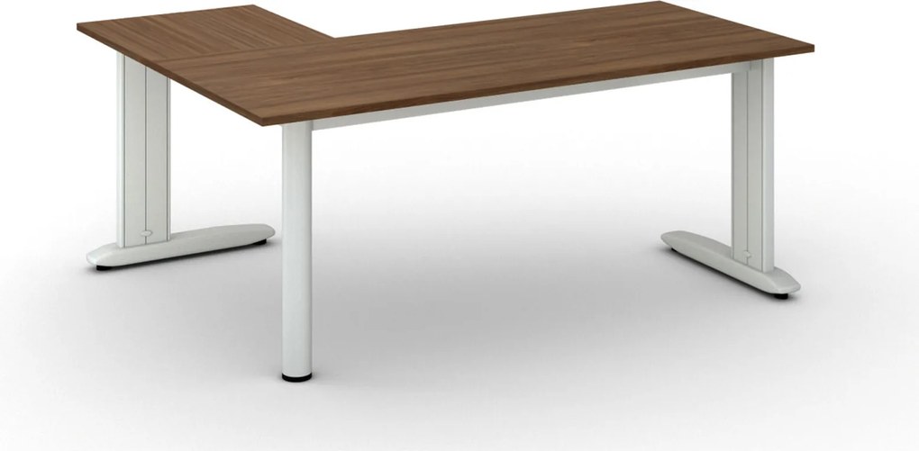Rohový kancelářský stůl PRIMO FLEXIBLE, 180x140 cm, ořech