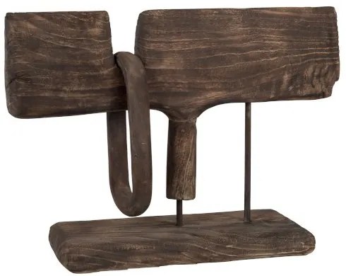 Hnědá dřevěná dekorace Foot Long - 56*16*38 cm