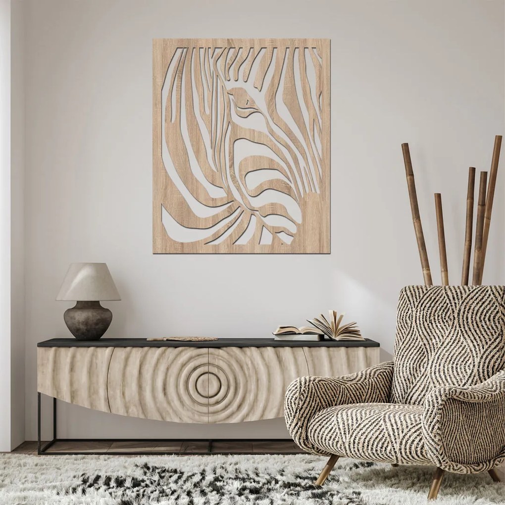 dřevo života Dřevěný obraz na zeď ZEBRA Zvolte rozměr (cm): 30x36, Zvolte barvu dekoru: Černá