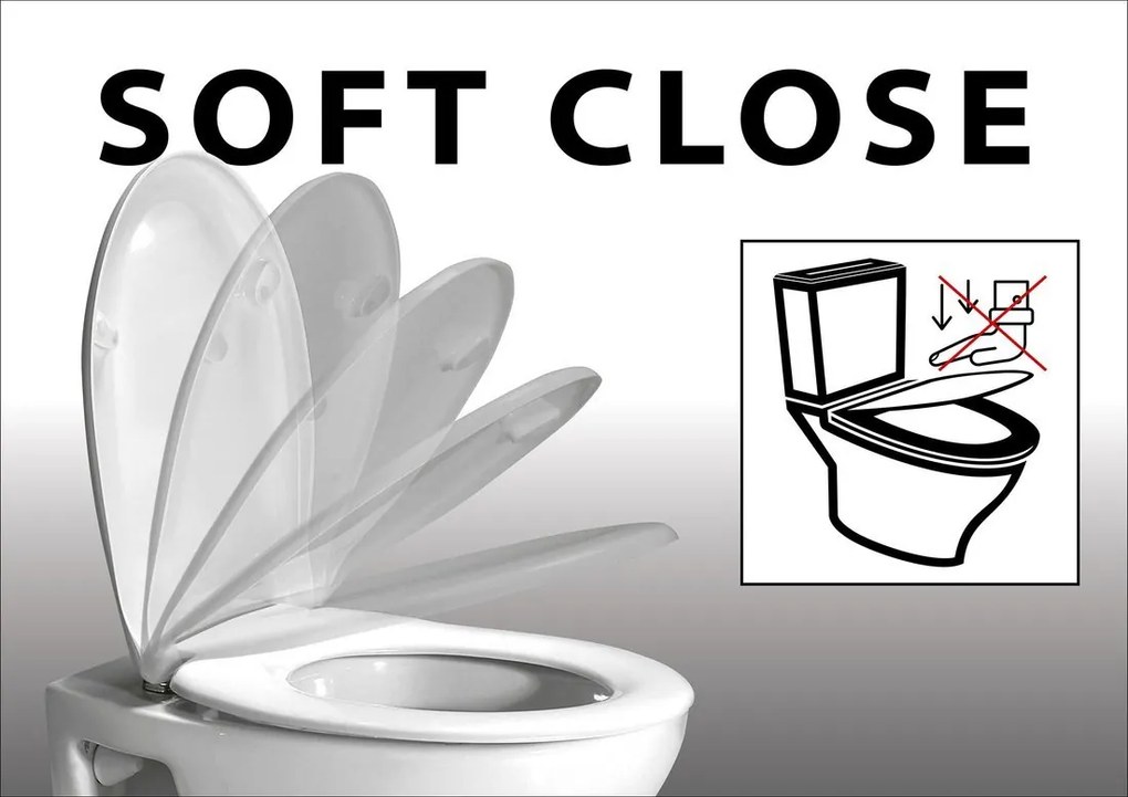 GSI CLASSIC retro WC sedátko, Soft Close, černá/chrom MSC87CN20