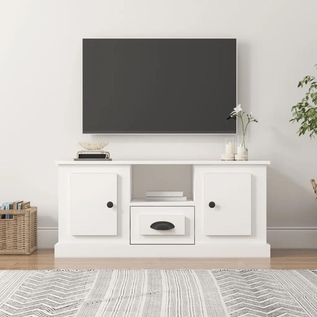 TV skříňka bílá 100 x 35,5 x 45 cm kompozitní dřevo