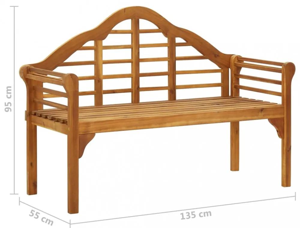 Zahradní lavice s poduškou 135 cm Dekorhome Vínová