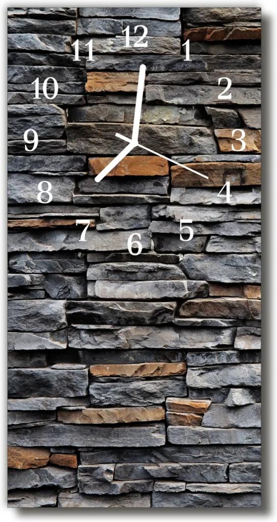 Nástěnné hodiny vertikální Kamenná šedá stěna