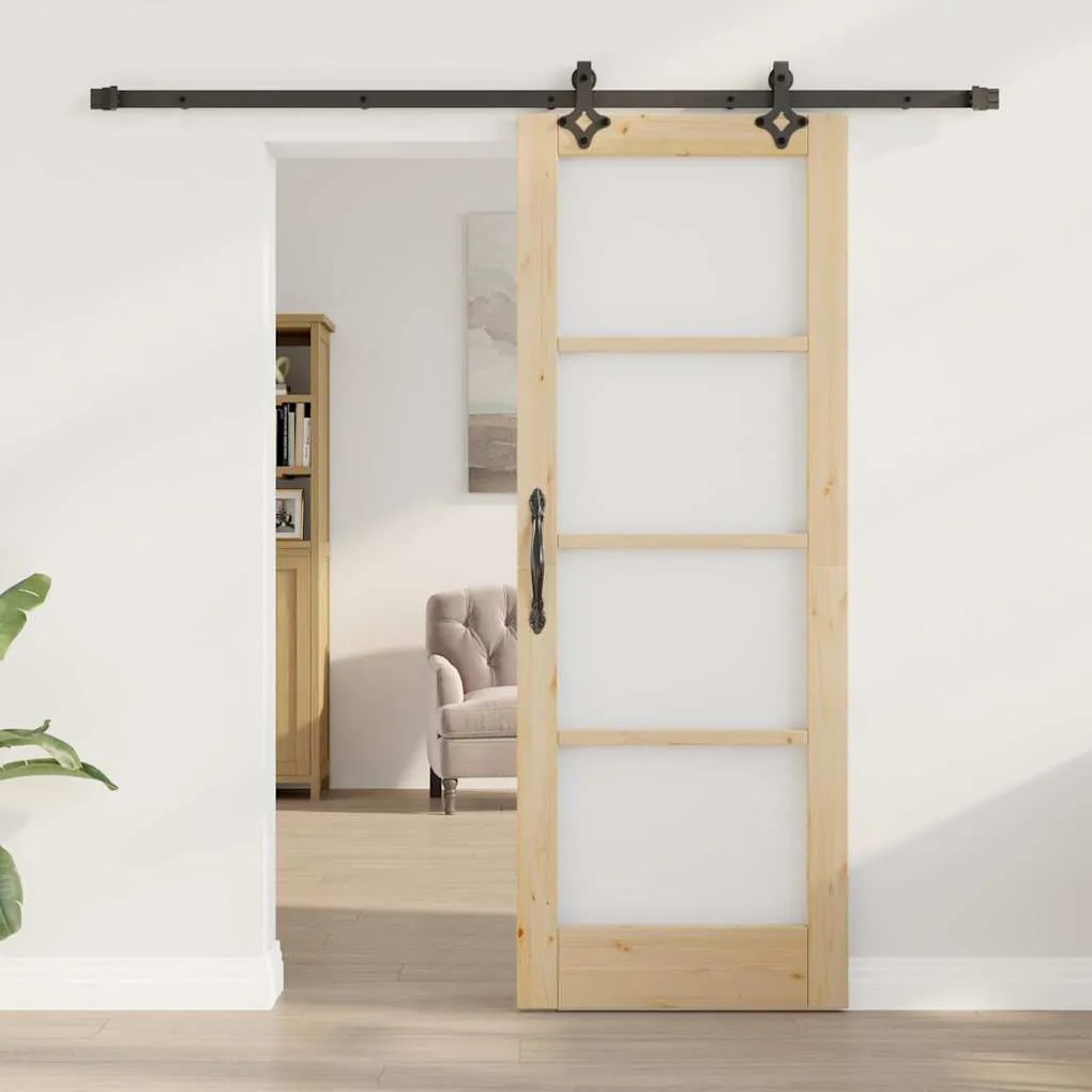 Posuvné dveře ORKDAL 73,5 x 198,5 cm Přirozená a černá 3332183
