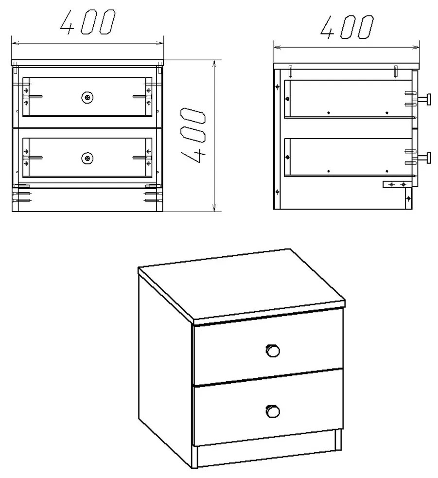 Vomaks Noční stolek PKT-5-MDF bílá