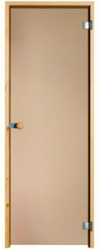 Vihtan dveře do sauny Limited celoskleněné bronz 7x19, rám borovice
