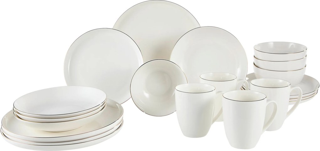 XXXLutz KOMBINOVANÁ SOUPRAVA 20dílné, porcelán (new bone china) keramika Novel - Kolekce nádobí - 007136058602