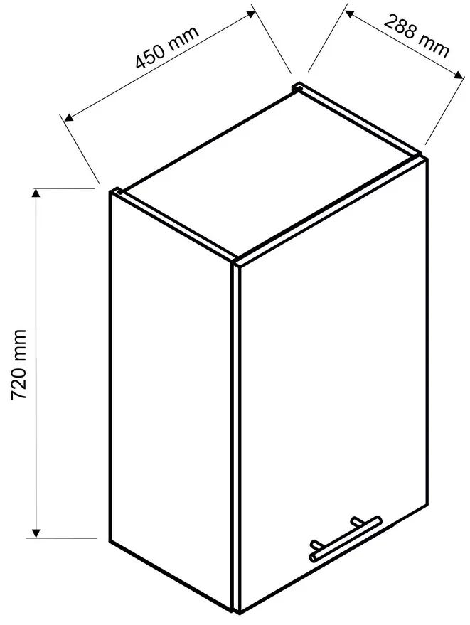 W45 h. skříňka 1-dveřová CARLO šedá/grafit