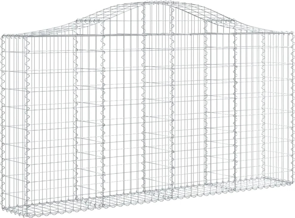 Klenuté gabionové koše 7 ks 200x30x100/120cm pozinkované železo 3145435