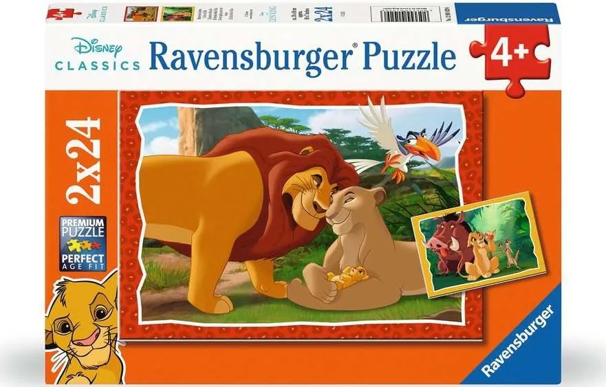 Puzzle ravensburger 120010296 disney: lví král 2x24 dílků