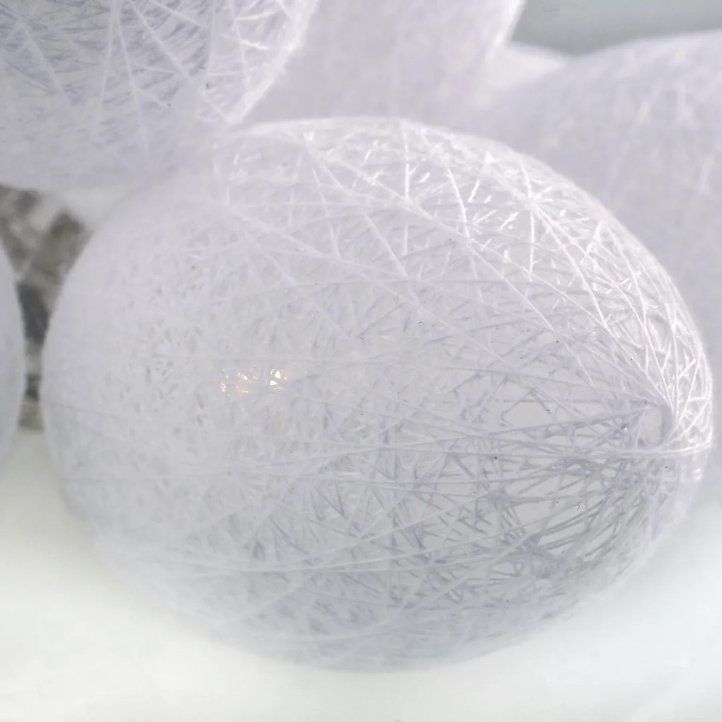LED světelný řetěz Eggs, 1,6 m, bílá