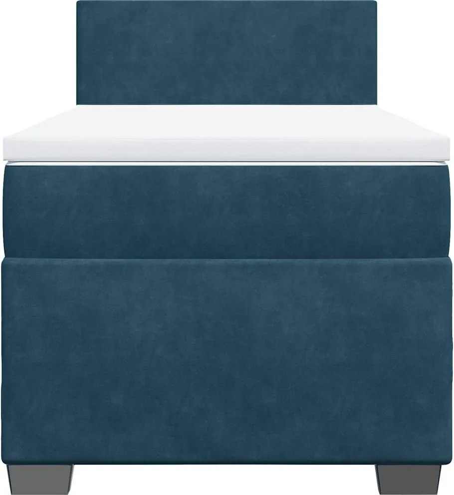 Box spring postel s matrací modrá 100 x 200 cm samet 3288532