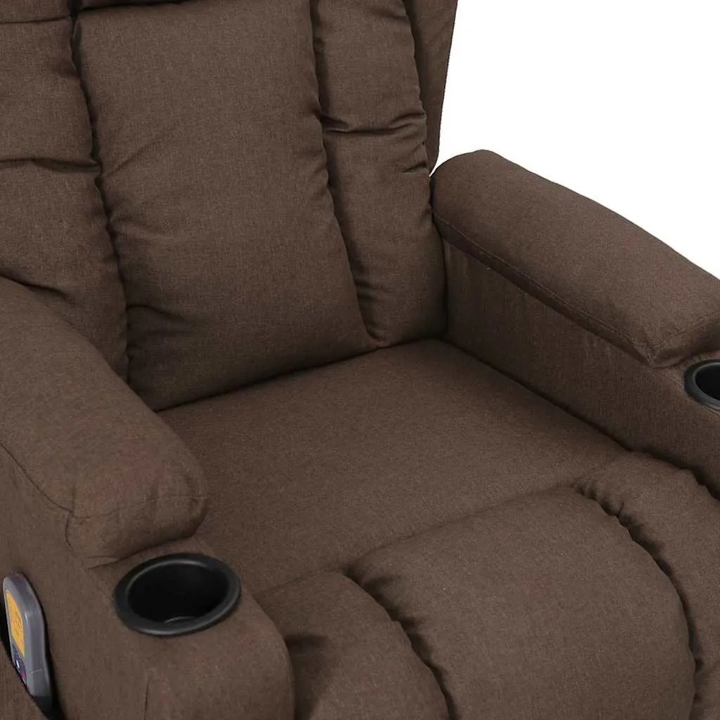 Elektrické masážní křeslo taupe textil 3098797