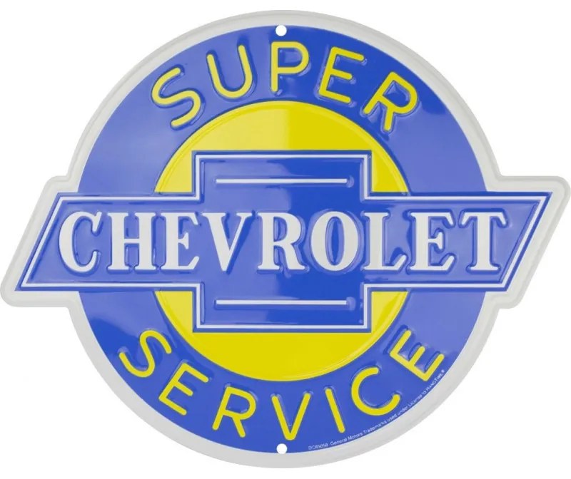 Plechová cedule Chevrolet Super Service 30 cm