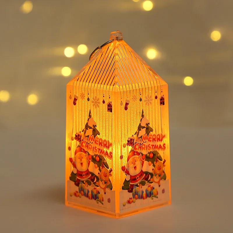 Vánoční LED dekorační lucerna, 9,5 cm, různé motivy na výběr Motiv: Santa Claus a stromeček