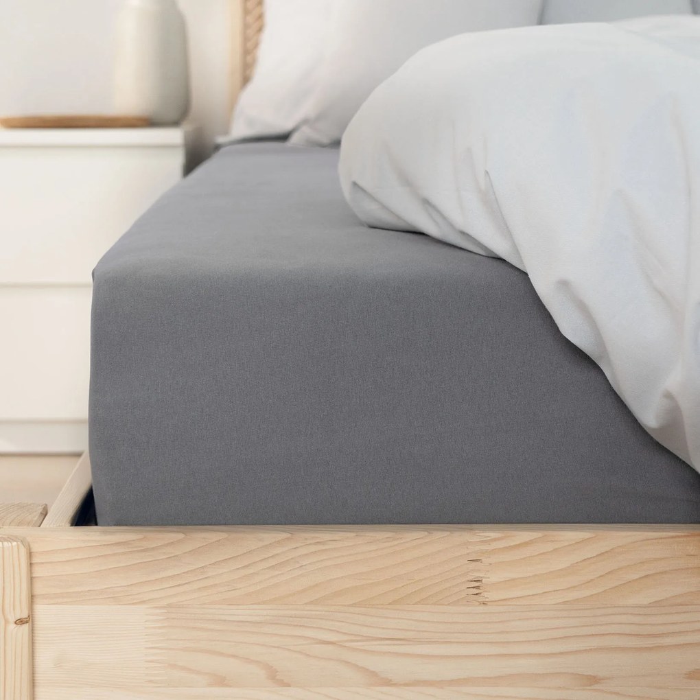 Goldea jersey elastické prostěradlo - antracitové 200 x 220 cm