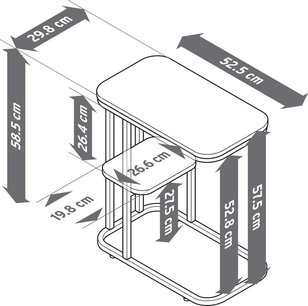 Tchibo - Odkládací stolek - barva: bílá