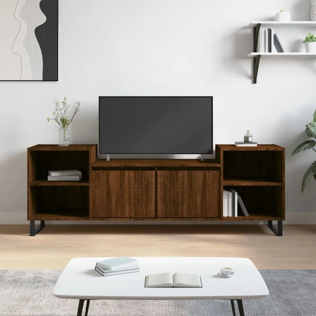 vidaXL TV skříňka 160x35x55 cm kompozitní dřevo [831355] Barva: bílá s vysokým leskem