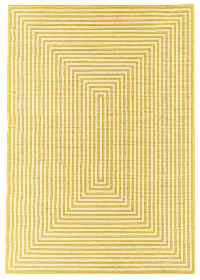 Žlutý venkovní koberec Floorita Braid, 160 x 230 cm