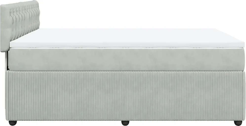 Box spring postel s matrací světle šedá 140x190 cm samet 3290040