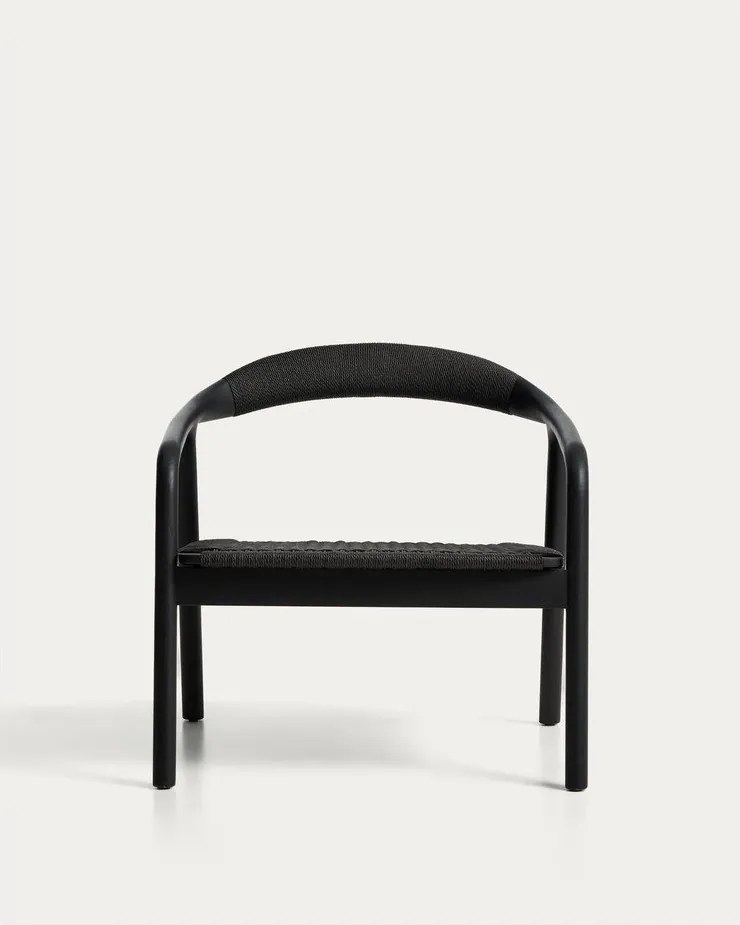 Černé dřevěné/bez čalounění křeslo Derile – Kave Home